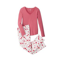 Tchibo - Pyjama - Damen - Gr. XL - dunkelrosa/print