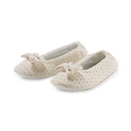Tchibo - Ballerina-Hausschuhe - Damen - Gr. 38-39 - wei&szlig;