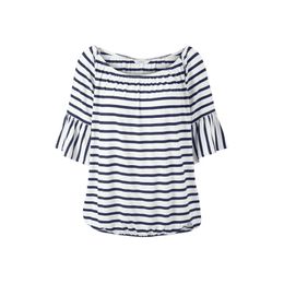 Tchibo - Offshoulder-Blusenshirt - Damen - Gr. XL - dunkelblau/gestreift
