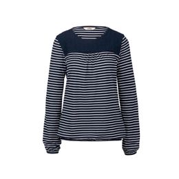 Tchibo - Blusenshirt mit Stickerei - Damen - Gr. XXL - dunkelblau/gestreift