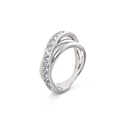 Tchibo - Ring Loops mit Glaskristallsteinen - Damen - Gr. 18 - silber