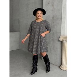 Stil Diva Kleid Damen Gr&ouml;&szlig;e 58 grau Sommerkleid
