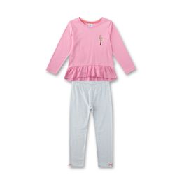 Sanetta Schlafanzug M&auml;dchen Gr&ouml;&szlig;e 128 blau / rosa / wei&szlig;
