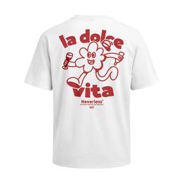 Neverless Shirt 'La dolce Vita' male size S White