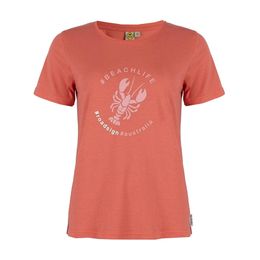 ROADSIGN australia Shirt 'T-Shirt Lobster stylisches Printshirt aus reiner Baumwolle mit hohem Tragekomfort' Damen Gr&ouml;&szlig;e XXL rot