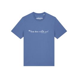 Watapparel T-Shirt 'Fass Das Nicht An' Herren Gr&ouml;&szlig;e XL azur / wei&szlig;