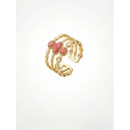 Nemomatheo Ring 'Schichttr&auml;ume &ndash; Dreifaches Steindesign' Damen Gr&ouml;&szlig;e 50/60 gold