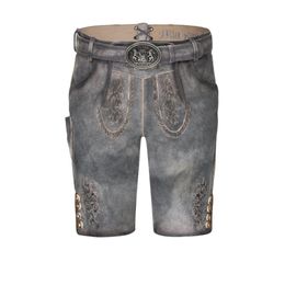 N&uuml;bler N&uuml;bler Lederhose kurz Thomas in Grau | Gr.: 48