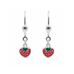 Adelia&acute;s Adelia ́s Ohrh&auml;nger 'Erdbeere' Damen Gr&ouml;&szlig;e One Size gr&uuml;n / rot / silber