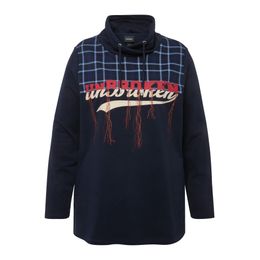 Ulla Popken Sweatshirt female size 4XL/5XL marine blue / Yellow / Red