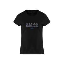 Salsa Jeans Shirt female size XXXL Blue / Black / Silver