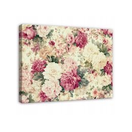 WALLARENA Leinwandbild Blumen in Beige | Gr.: 40 x 30 cm
