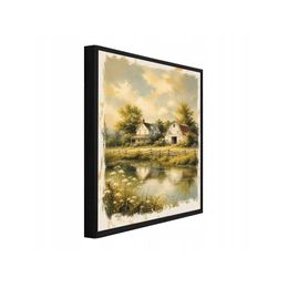 WALLARENA Bilder mit Rahmen Landschaft in Beige | Gr.: 40 x 30 cm