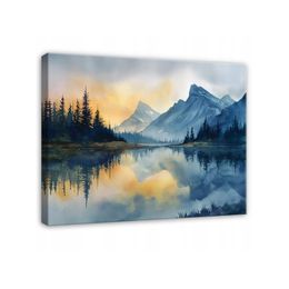 WALLARENA Leinwandbild Berge in Blau | Gr.: 40 x 30 cm