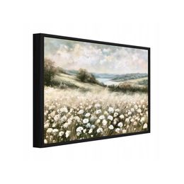 WALLARENA Bilder mit Rahmen Wildblumen in Beige | Gr.: 40 x 30 cm