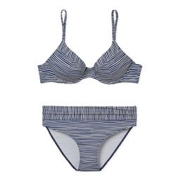 Schiesser Bikini 'Aqua Sea Blossom' Damen Gr&ouml;&szlig;e XL dunkelblau / wollwei&szlig;