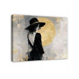 WALLARENA Leinwandbild Frau in Golden | Gr.: 90 x 60 cm