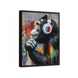 WALLARENA Bilder mit Rahmen Graffiti in Schwarz | Gr.: 60 x 40 cm