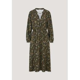 hessnatur Midi Kleid Relaxed aus LENZING ECOVERO Satin in vintage oliv | Gr.: 40