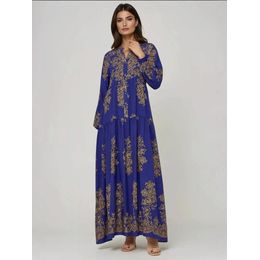 Hiccup Kleid Damen Gr&ouml;&szlig;e 42 dunkelblau / gold Sommerkleid