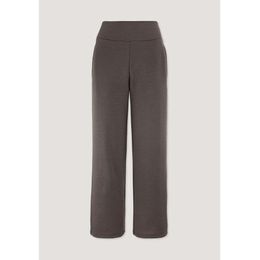 hessnatur Hose Wide Leg ACTIVE WOOL aus Bio-Merinowolle in dunkles mauve | Gr.: XXL
