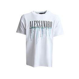 Alessandro Zavetti T-Shirt 'Artista' Herren Gr&ouml;&szlig;e L t&uuml;rkis / dunkelblau / schwarz / wei&szlig;