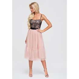 Ombre Cocktailkleid Damen Gr&ouml;&szlig;e 40 beige / schwarz