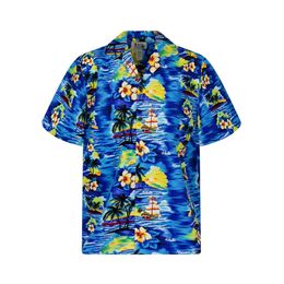 KY's Button Up Shirt 'Aloha' male size M Blue