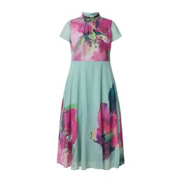 Ulla Popken Kleid Damen Gr&ouml;&szlig;e 58 hellgr&uuml;n / dunkelgr&uuml;n / beere Sommerkleid