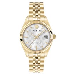 Philipp Plein Uhr 'Date Superlative' Damen Gr&ouml;&szlig;e One Size gold / perlwei&szlig;