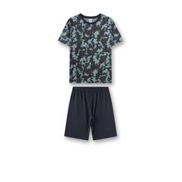 Sanetta Schlafanzug Jungen Gr&ouml;&szlig;e 140 taubenblau / anthrazit / limette