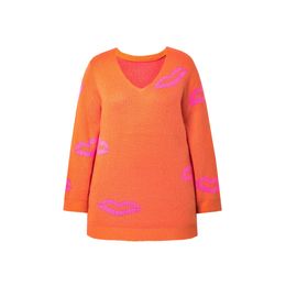 MIAMODA Pullover Damen Gr&ouml;&szlig;e M/L hellorange / pink