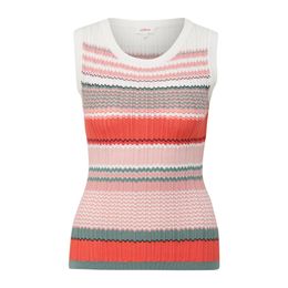 s.Oliver Knitted Top female size XXL Dark brown / Petrol / Salmon / White