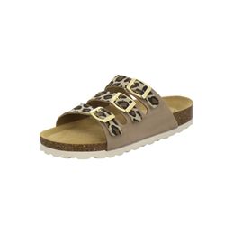 AFS-Schuhe Mules 'Pantoletten Damen Dreischnaller leo-beige' female size 43 Beige