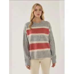 Hiccup Pullover Damen Gr&ouml;&szlig;e L grau / hummer / offwhite