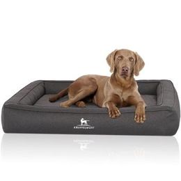 Knuffelwuff Orthop&auml;disches Hundebett aus Velours mit Handwebcharakter Yukon
