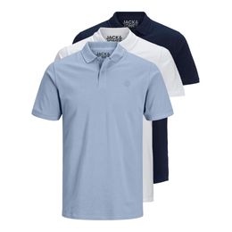 Jack & Jones Jack & Jones Poloshirt 'JJBasic' Herren Gr&ouml;&szlig;e XL navy / hellblau / wei&szlig;