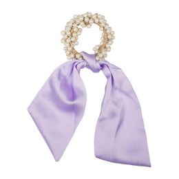 styleBREAKER Hair Jewelry 'Perlen Haargummi mit Satin Schleife' female size One size Lilac