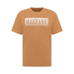 Mustang T-Shirt 'Austin' Herren Gr&ouml;&szlig;e XXL hellbraun / wei&szlig;