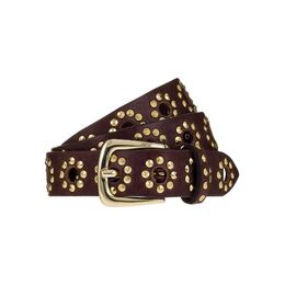 b.belt Nieteng&uuml;rtel Leder dark brown | Gr.: 80 cm