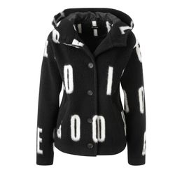 Aniston CASUAL Fleece Jacket female size XXXL Black / White
