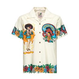 King Kerosin Button Up Shirt 'Acapulco Gold' male size 5XL Off white