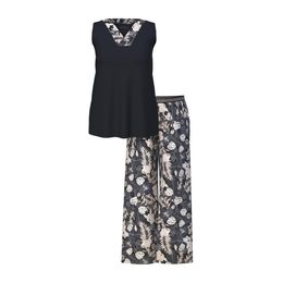 Ulla Popken Pyjama Damen Gr&ouml;&szlig;e XXXL/4XL basaltgrau / hellgrau / dunkelgr&uuml;n / schwarz Sommerkleid