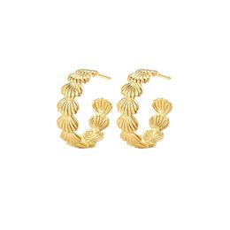 Hey Happiness Ohrringe 'Coastal Shell Hoop' Damen Gr&ouml;&szlig;e One Size gold