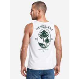 Neverless Shirt 'French Riviera Palmen' male size XXXL White