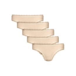 Maxte String 'COTTON LACE Tanga Women 5er Pack' Damen Gr&ouml;&szlig;e S beige
