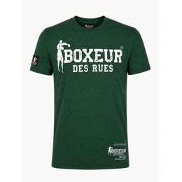 Boxeur Des Rues Traditional Shirt 'Men's T-Shirt Slim Fit Boxeur Des Rues, Green, White Logo, Premium Cotton' male size XS Green