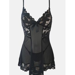 Organza Lingerie Neglig&eacute;e 'Neglig&eacute;' Damen Gr&ouml;&szlig;e 38 schwarz