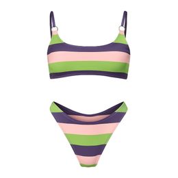 C&city Bikini Damen Gr&ouml;&szlig;e S hellgr&uuml;n / lila / rosa