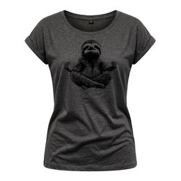 Makaya Shirt 'Meditation Sloth' Damen Gr&ouml;&szlig;e 4XL grau